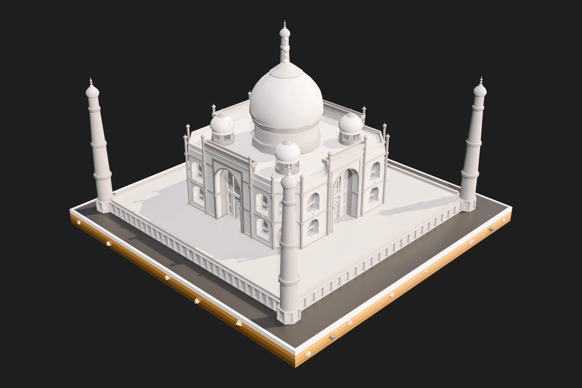 3D model Low Poly Indian Monuments Low-poly Landmarks VR / AR / low ...