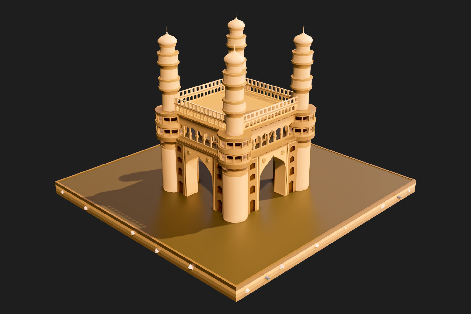 3D model Low Poly Indian Monuments Low-poly Landmarks VR / AR / low ...