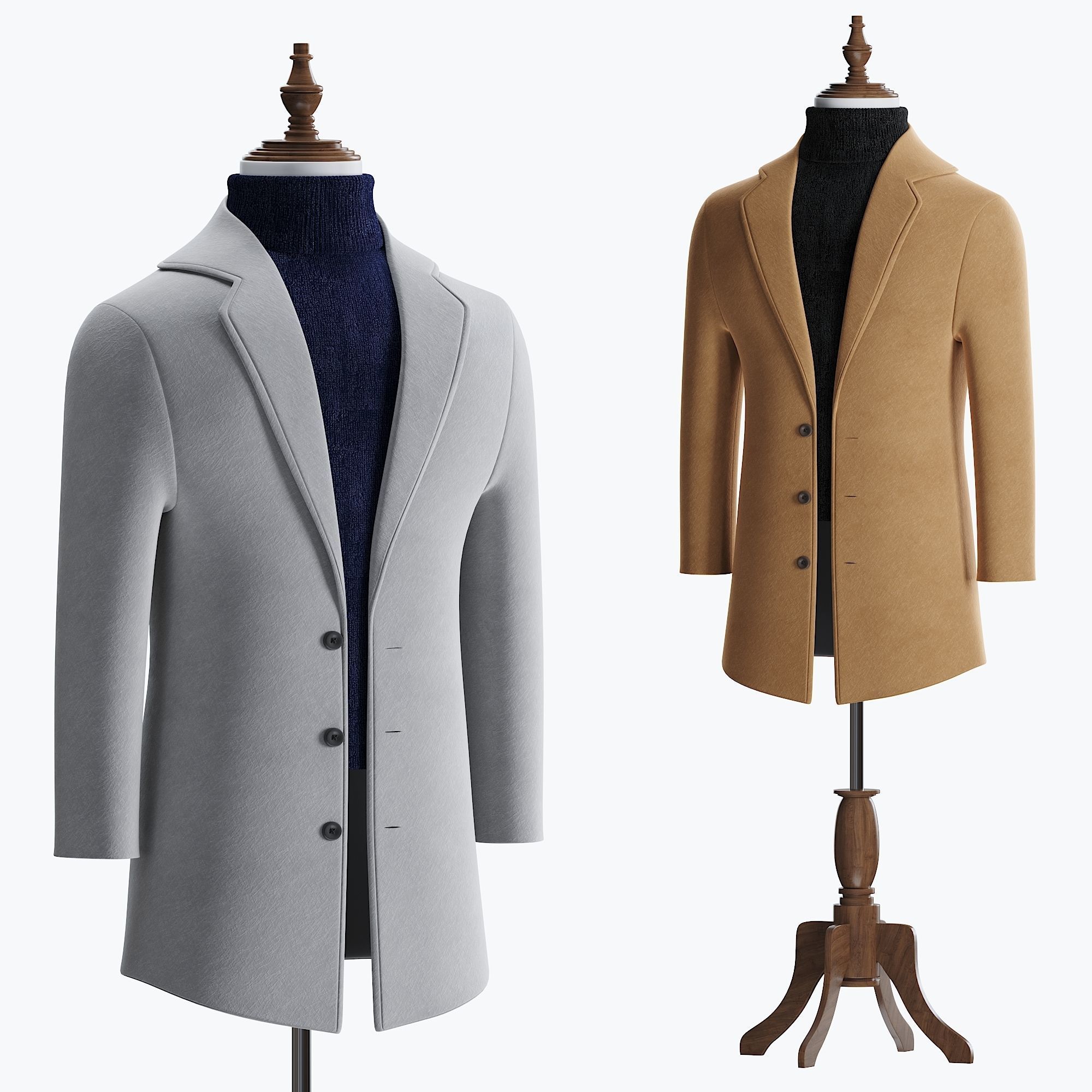 coat for men 3D model | CGTrader