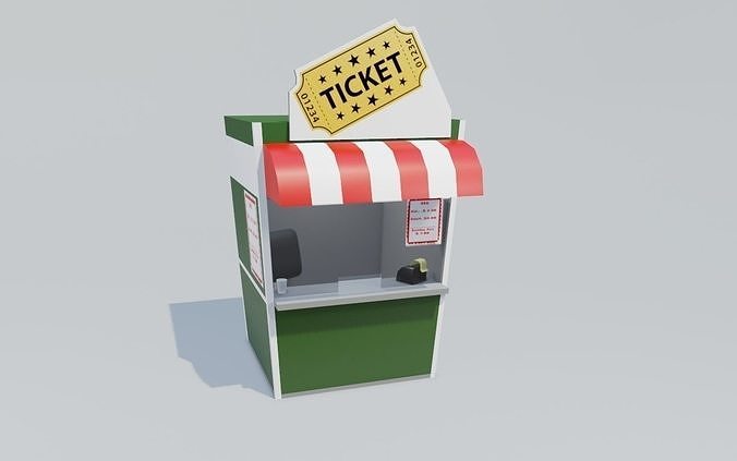 3D model Ticket Office - Bilheteria VR / AR / low-poly | CGTrader