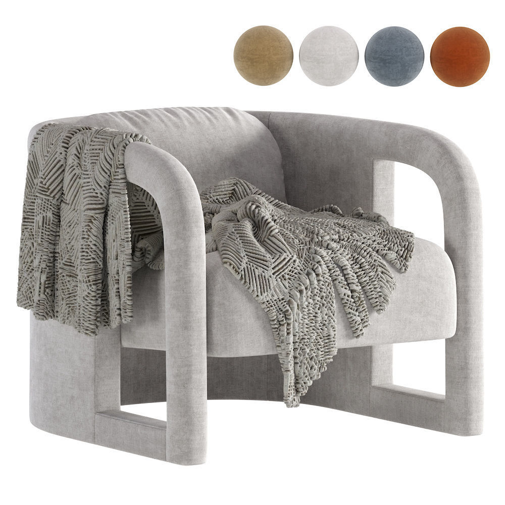 Todd Merrill Modern Slung Club Armchairs 3D model | CGTrader