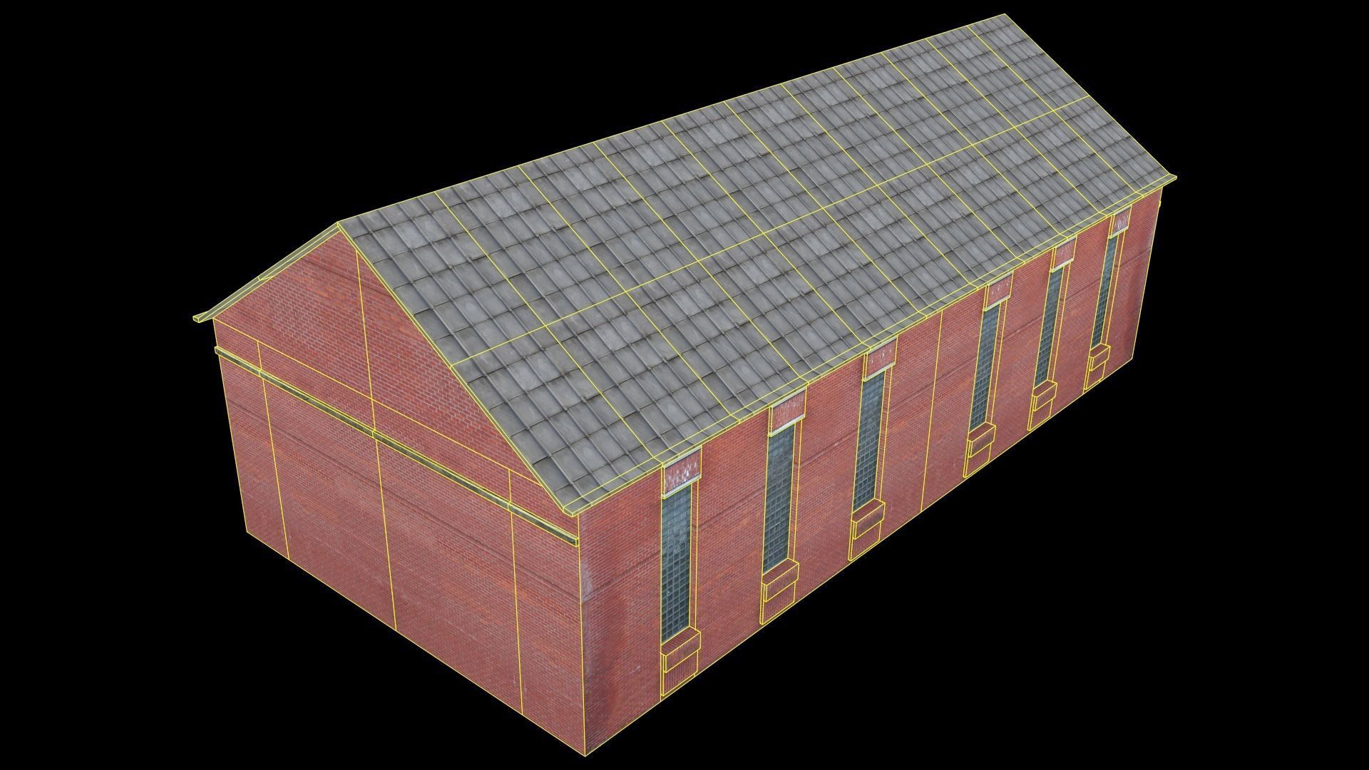 3D model Fire Station Brick Building Low Poly VR / AR / low-poly | CGTrader