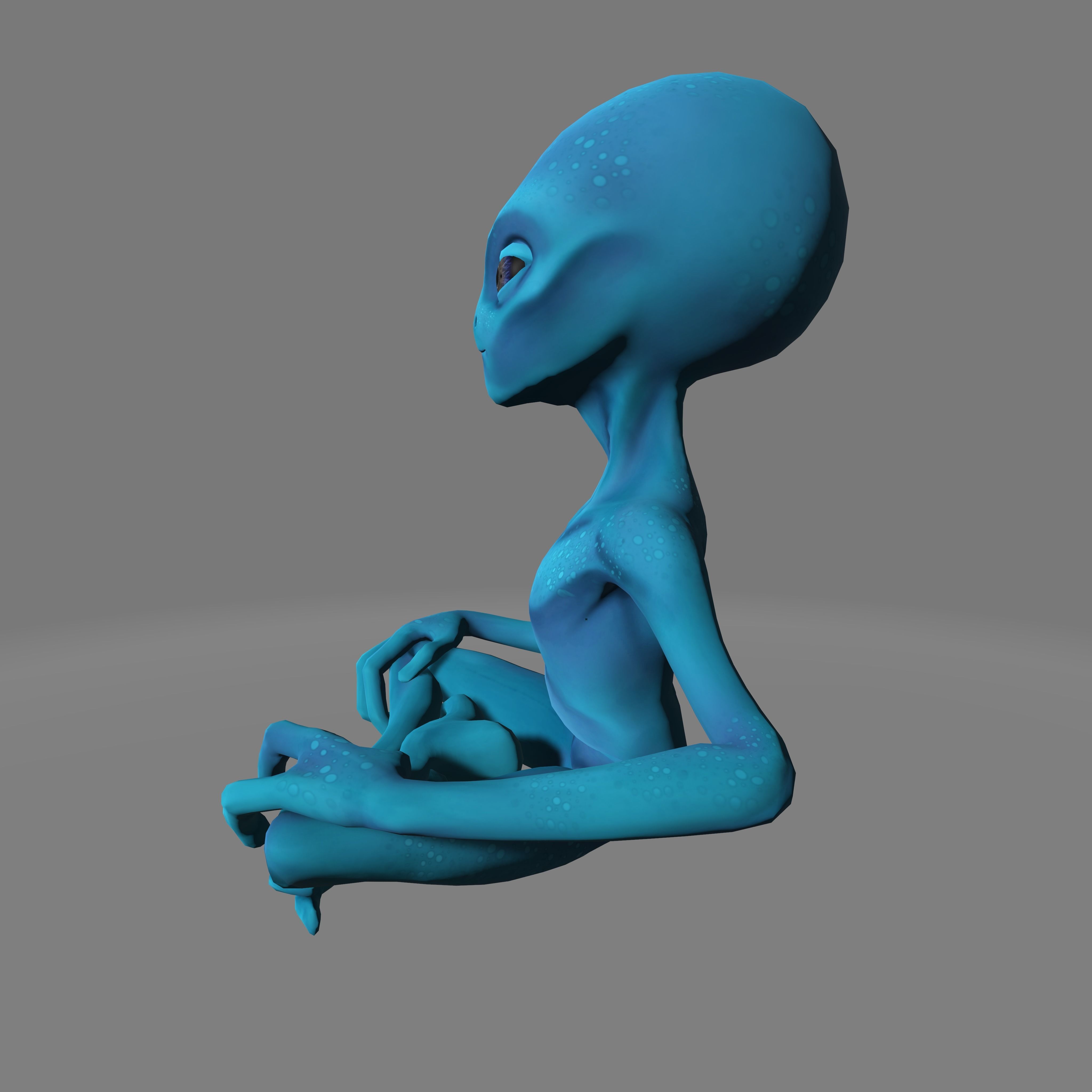 sitting alien 3D model | CGTrader