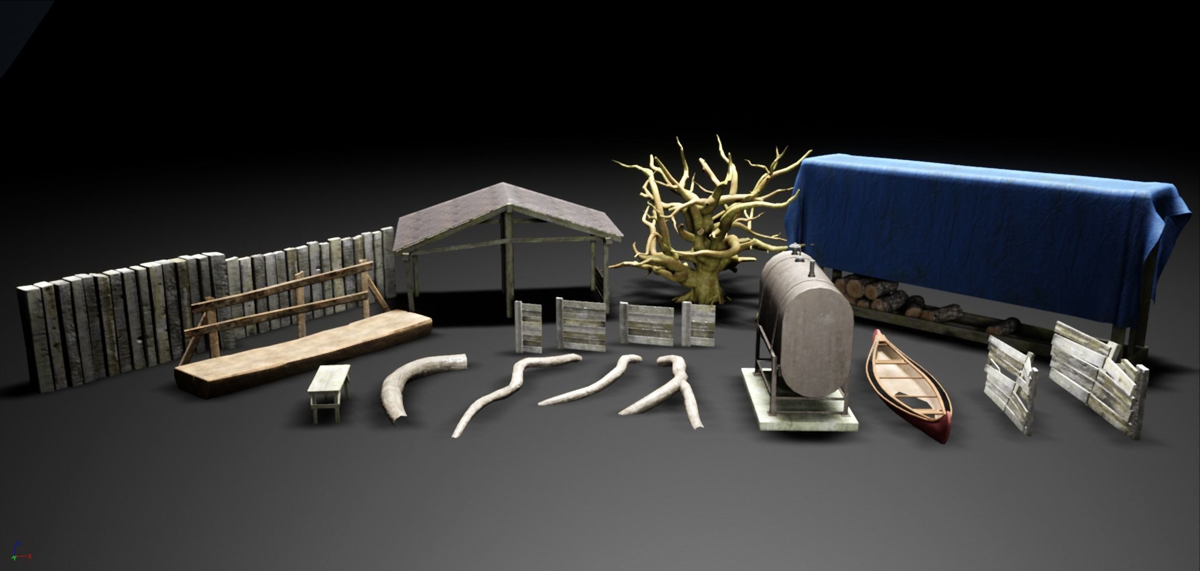 3D model asset forest props VR / AR / low-poly | CGTrader