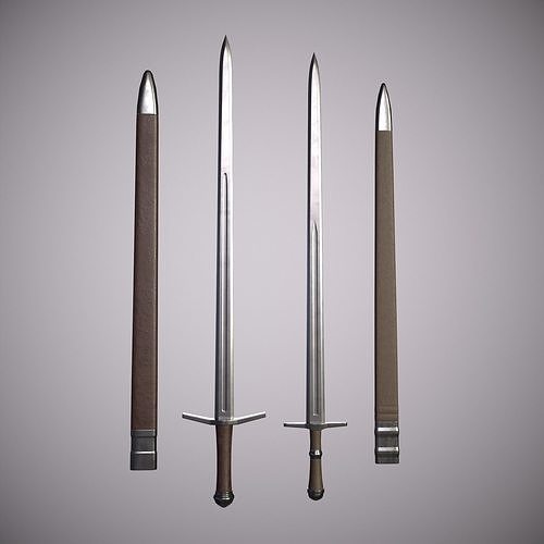 3D model One-handed sword with scabbard VR / AR / low-poly | CGTrader