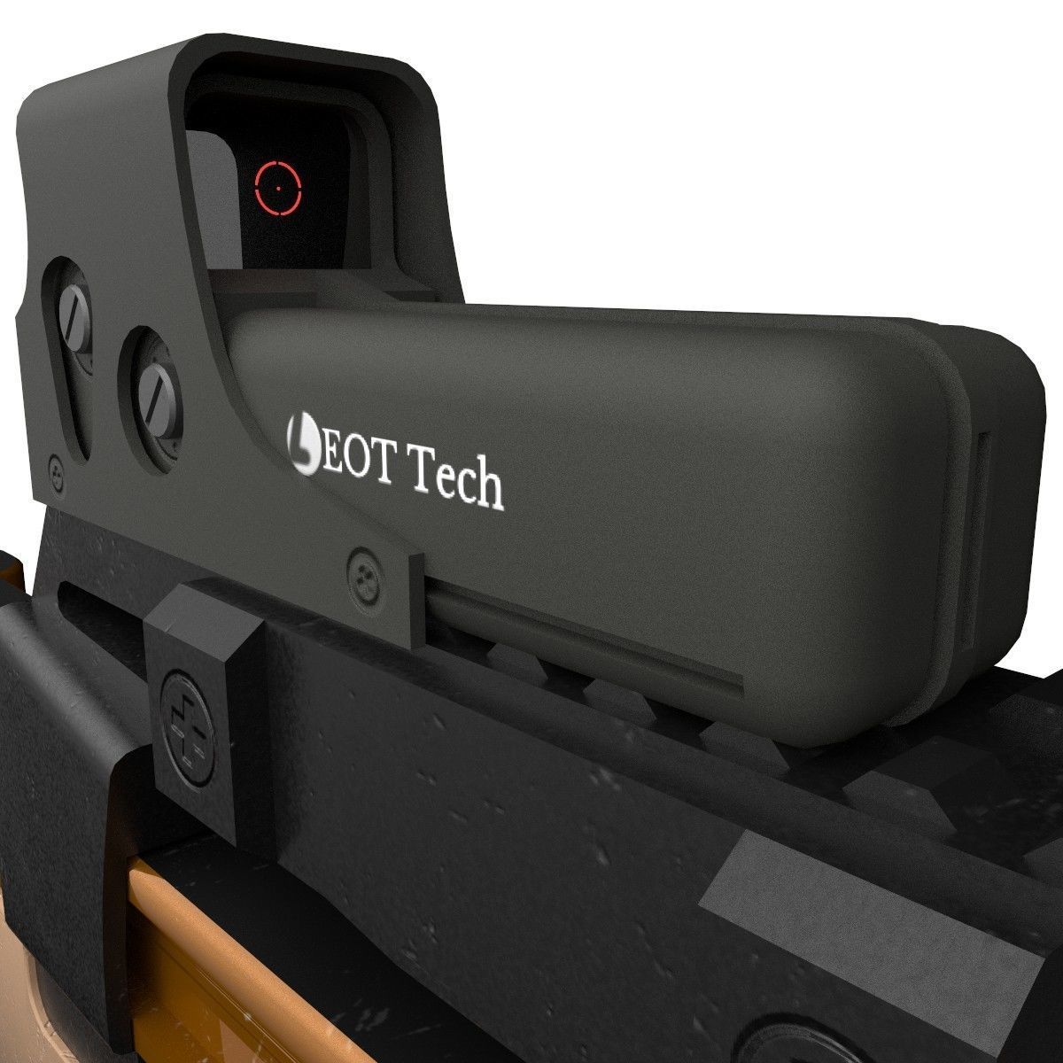 3D model INCREDIBLE FS P90 RIFLE with silencer and reflex sight VR / AR ...