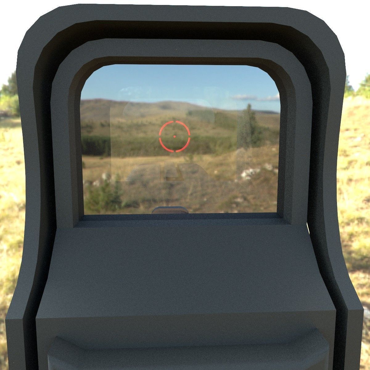 3D model INCREDIBLE FS P90 RIFLE with silencer and reflex sight VR / AR ...