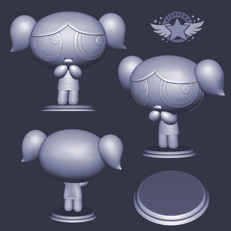 Powerpuff Girls Bubbles Statue Keychain model for 3D printing 3D model ...