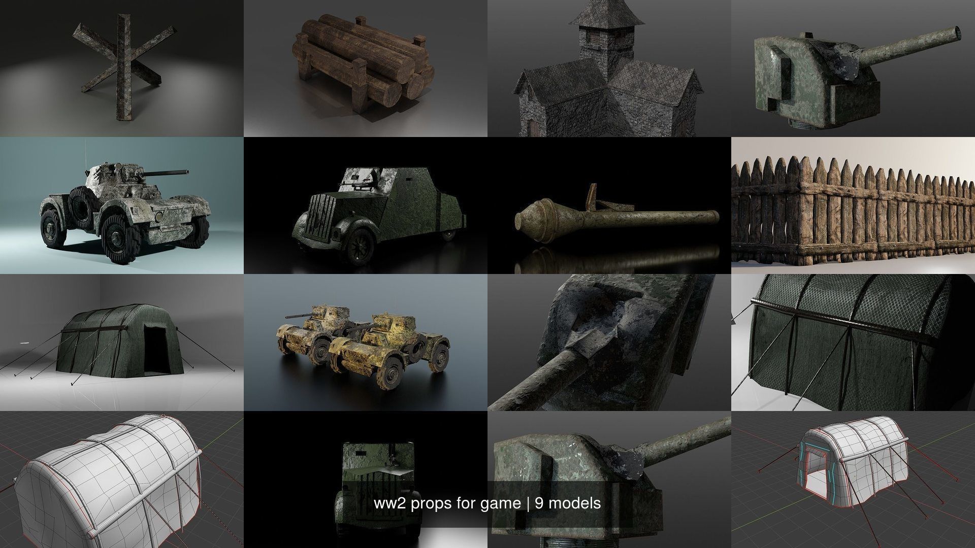 ww2 props for game PBR 3D Model Collection | CGTrader