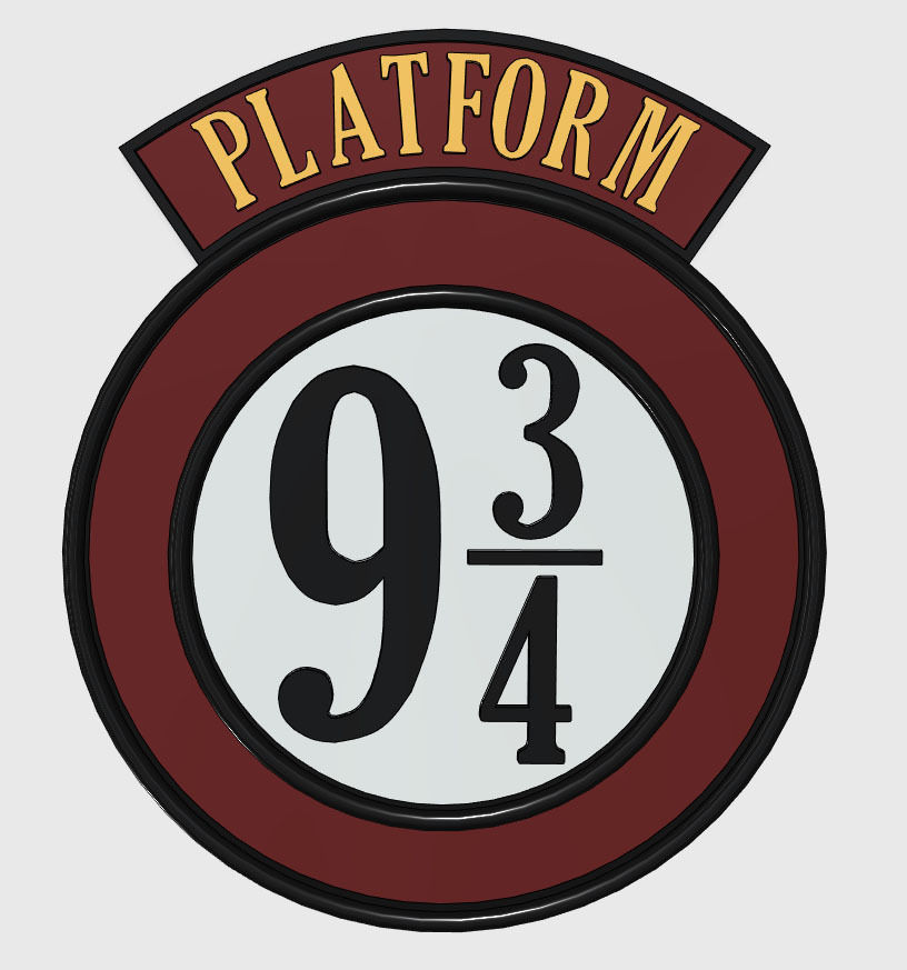 Harry Potter Hogwarts Express Platform Sign 3D model 3D printable ...