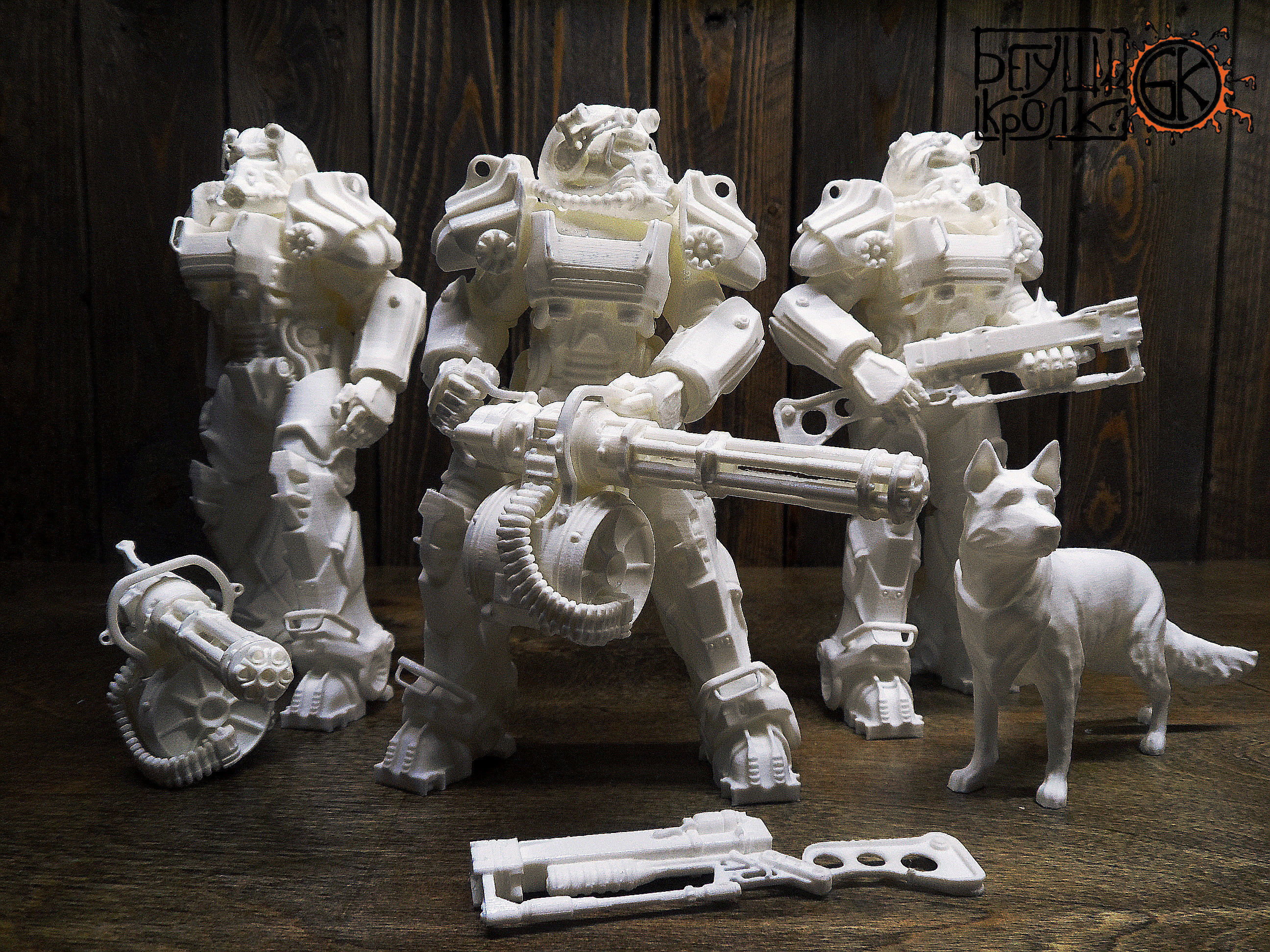 T-60 armor Minigun Fallout 4 Scale 2 3D model 3D printable | CGTrader