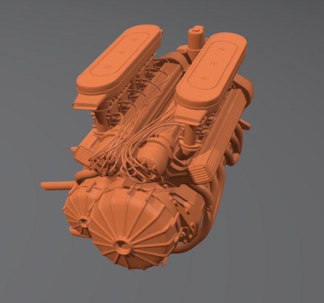 V-12 Sports Car Engine 3D model | CGTrader