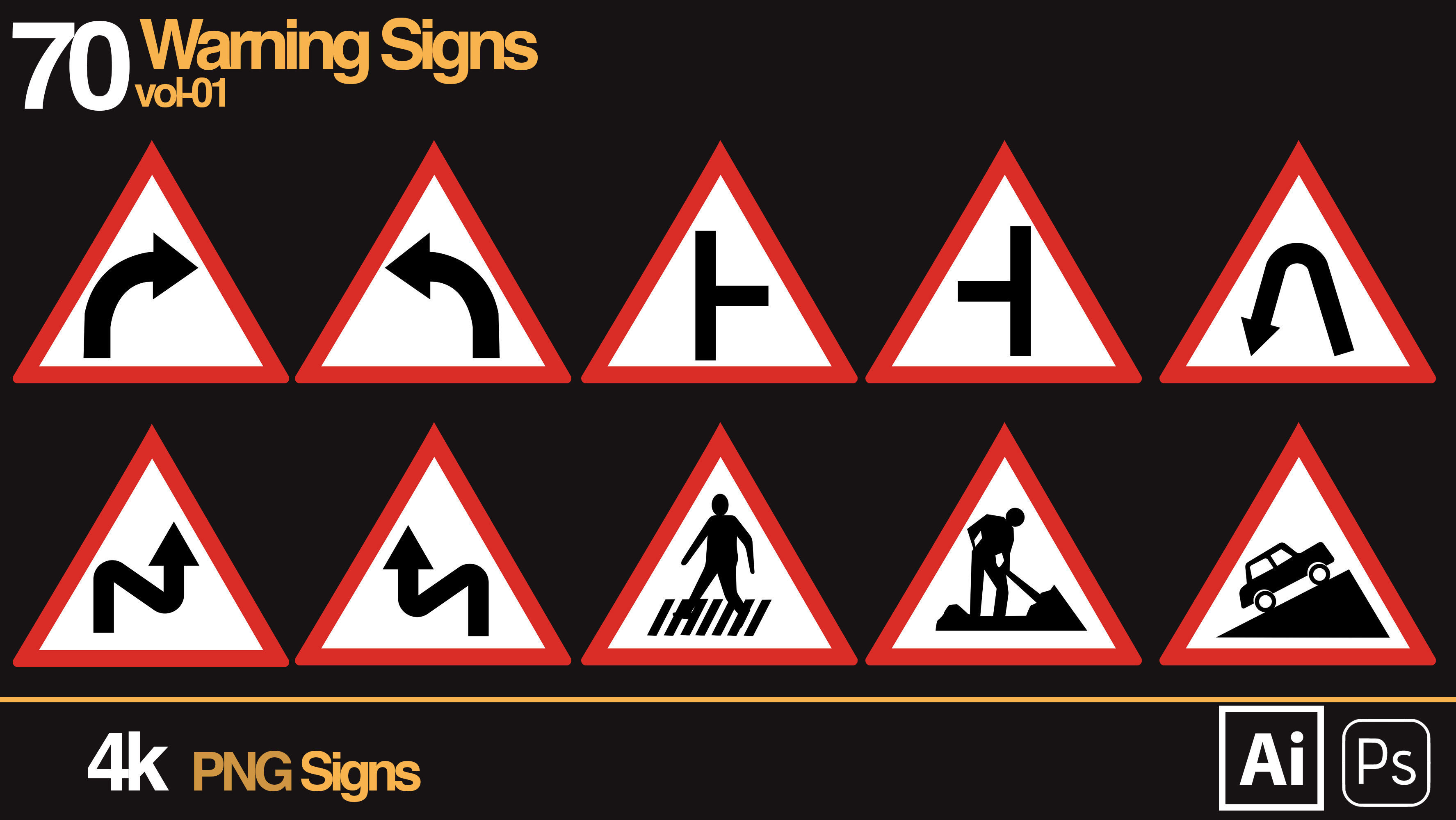70 WARNING SIGN DECALS Texture | CGTrader