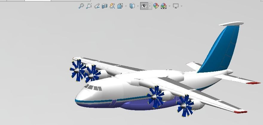 Antonov An-70 aircraft 3D model animated | CGTrader