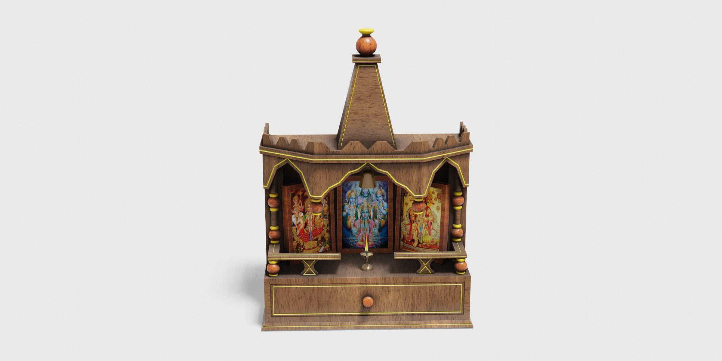 3D model Wooden Temple VR / AR / low-poly | CGTrader