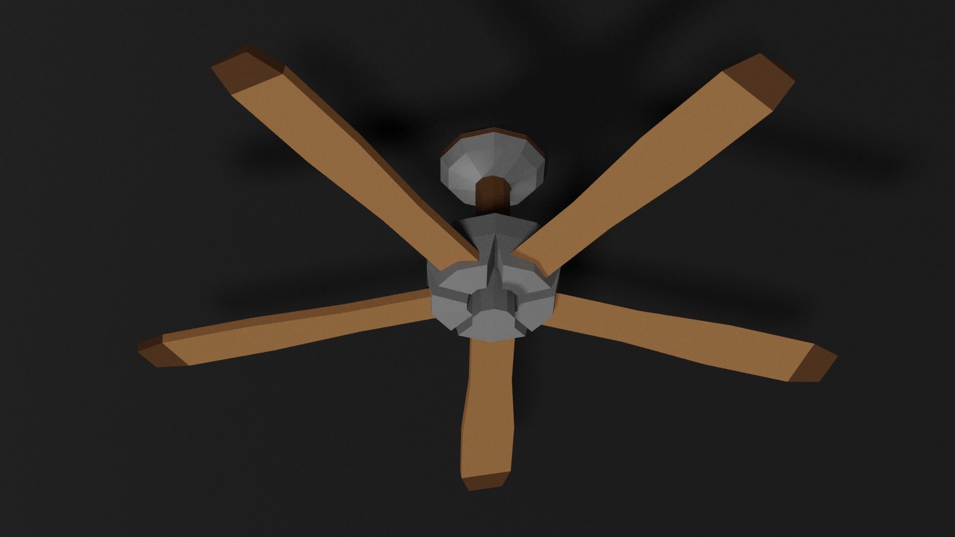 3D model Lowpoly Ceilingfan ceiling fan with wooden blades VR / AR ...