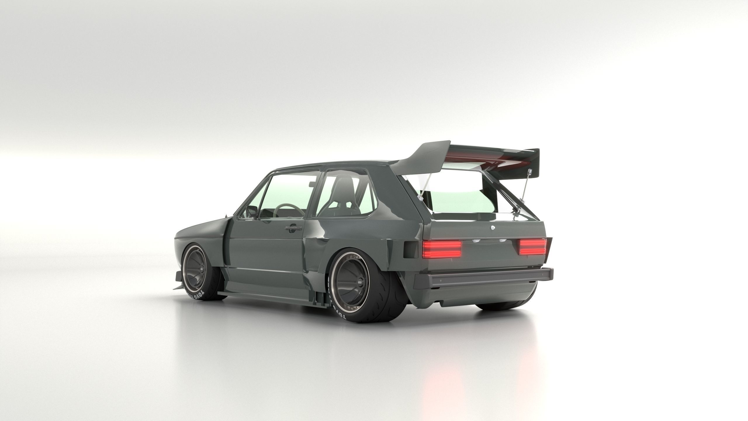 Volkswagen golf mk1 wide bodykit 3D model | CGTrader