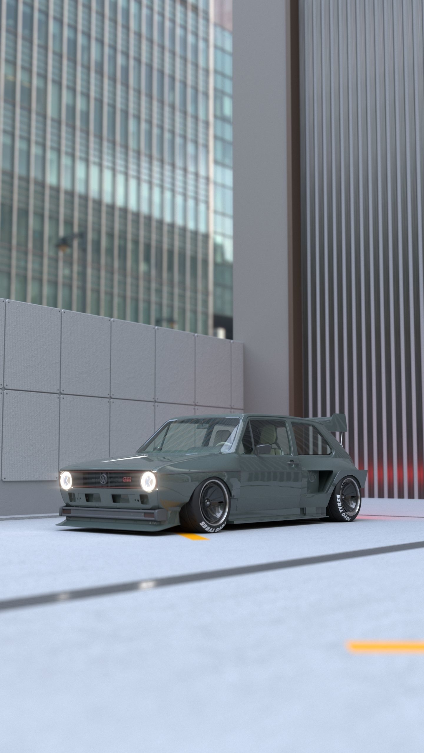 Volkswagen golf mk1 wide bodykit 3D model | CGTrader