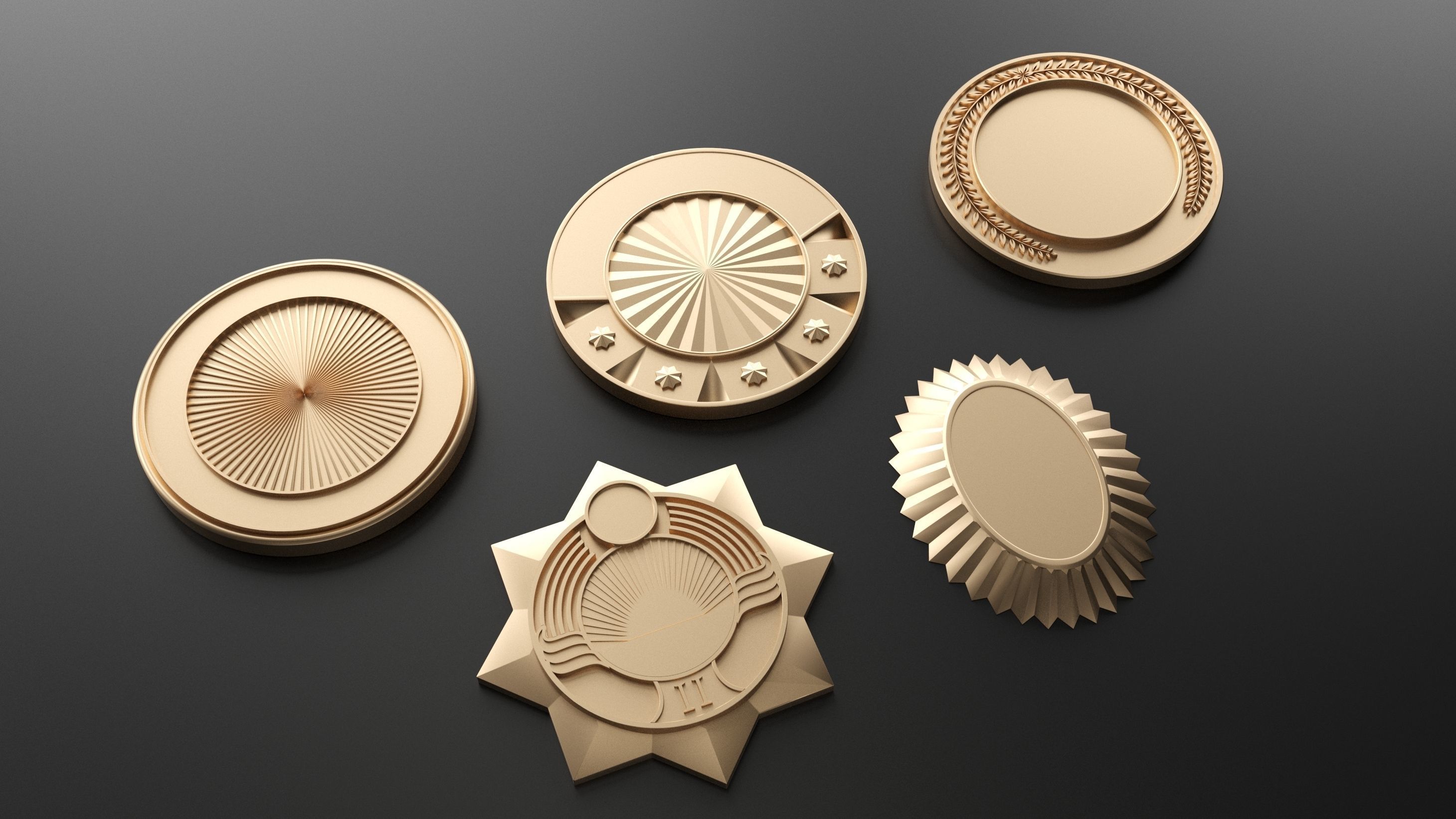 Medals set 3D model | CGTrader