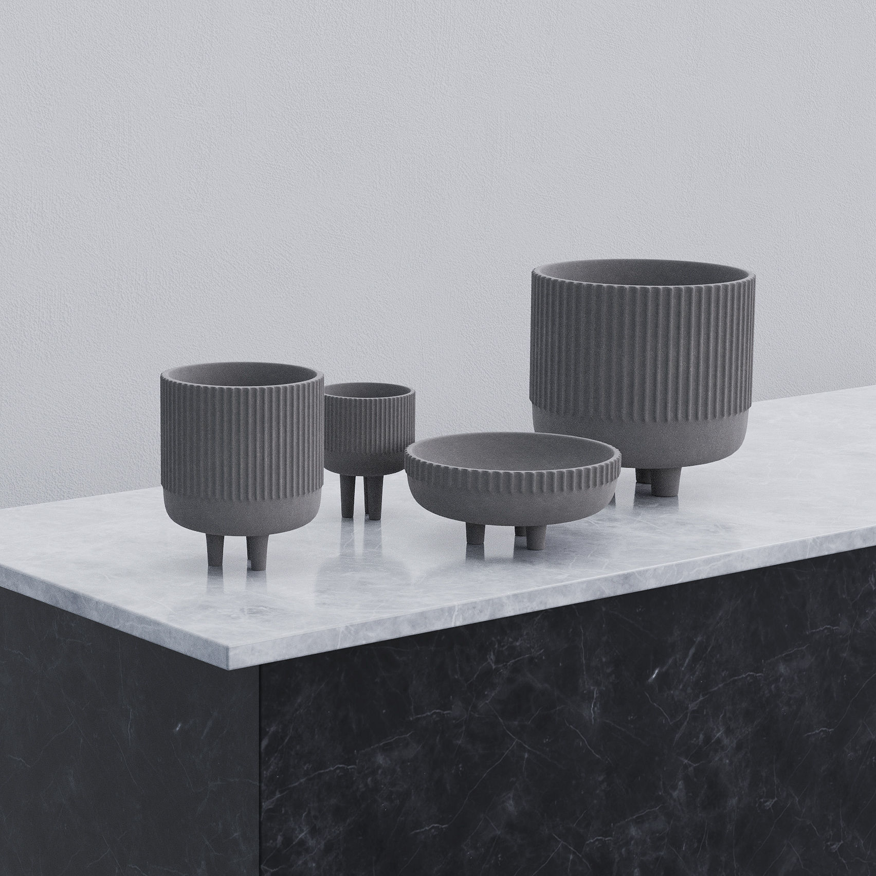 Legged Bowls set 3D model | CGTrader