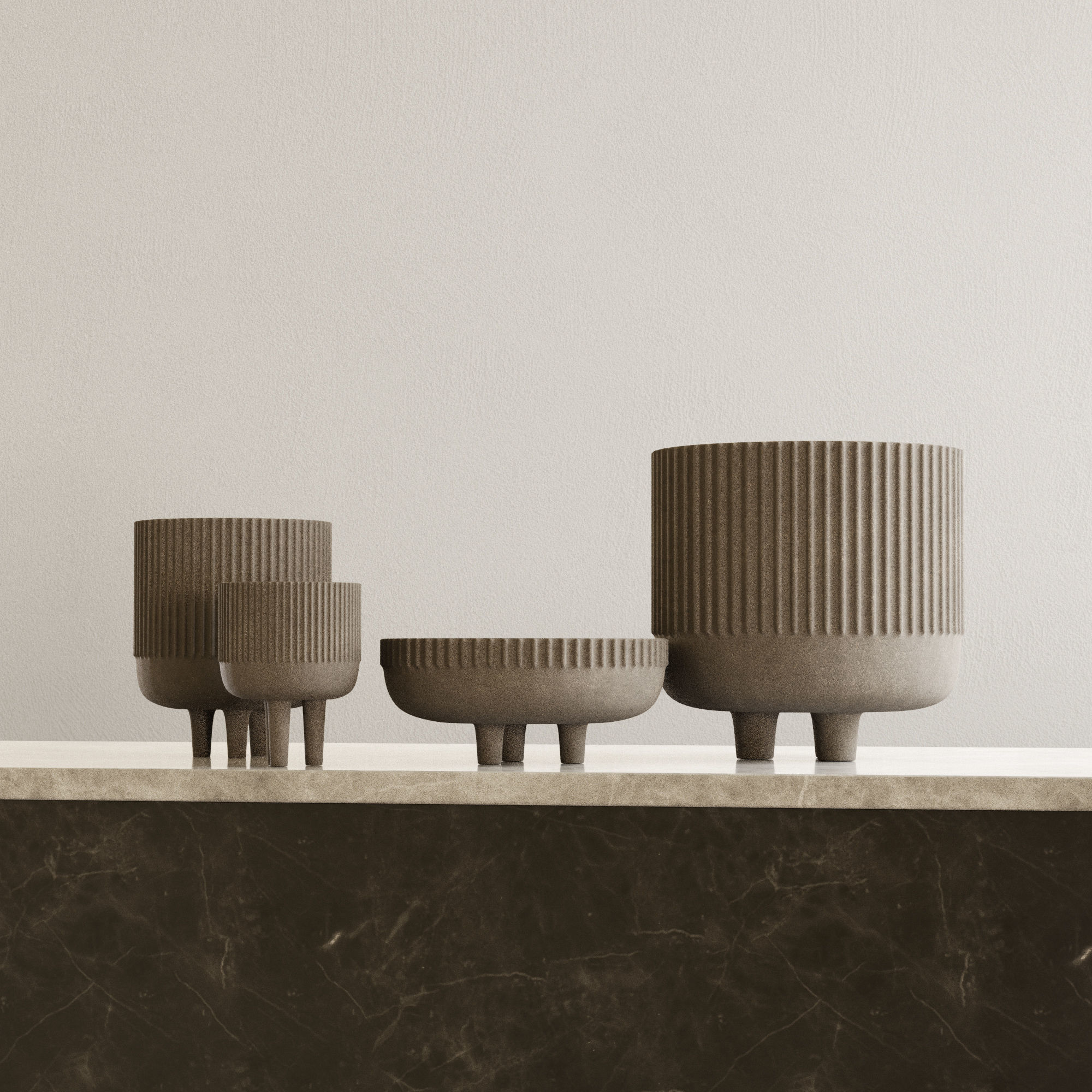 Legged Bowls set 3D model | CGTrader