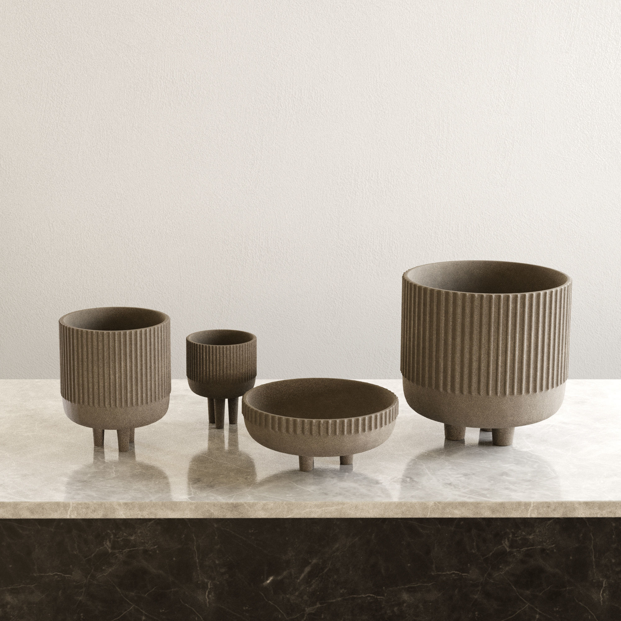 Legged Bowls set 3D model | CGTrader