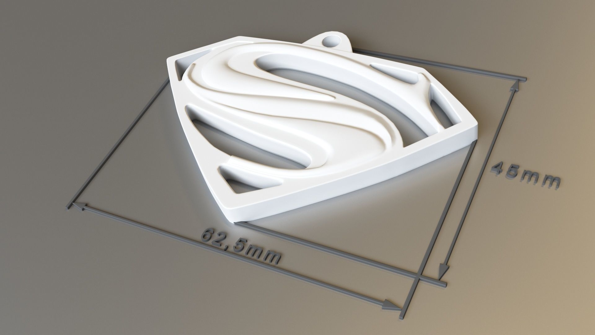 keychain Superman 3D model 3D printable | CGTrader