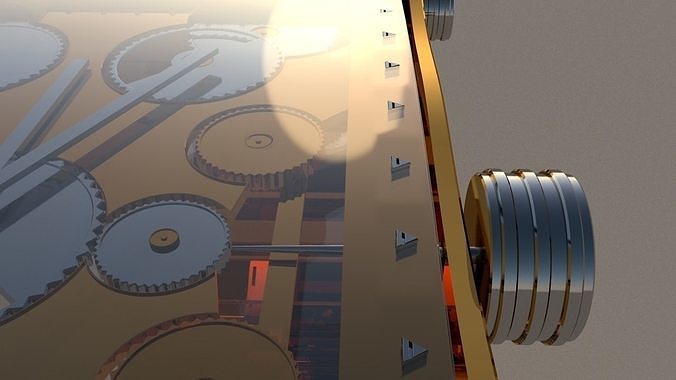 3D model Gold Silver Glass mechanical watch VR / AR / low-poly | CGTrader