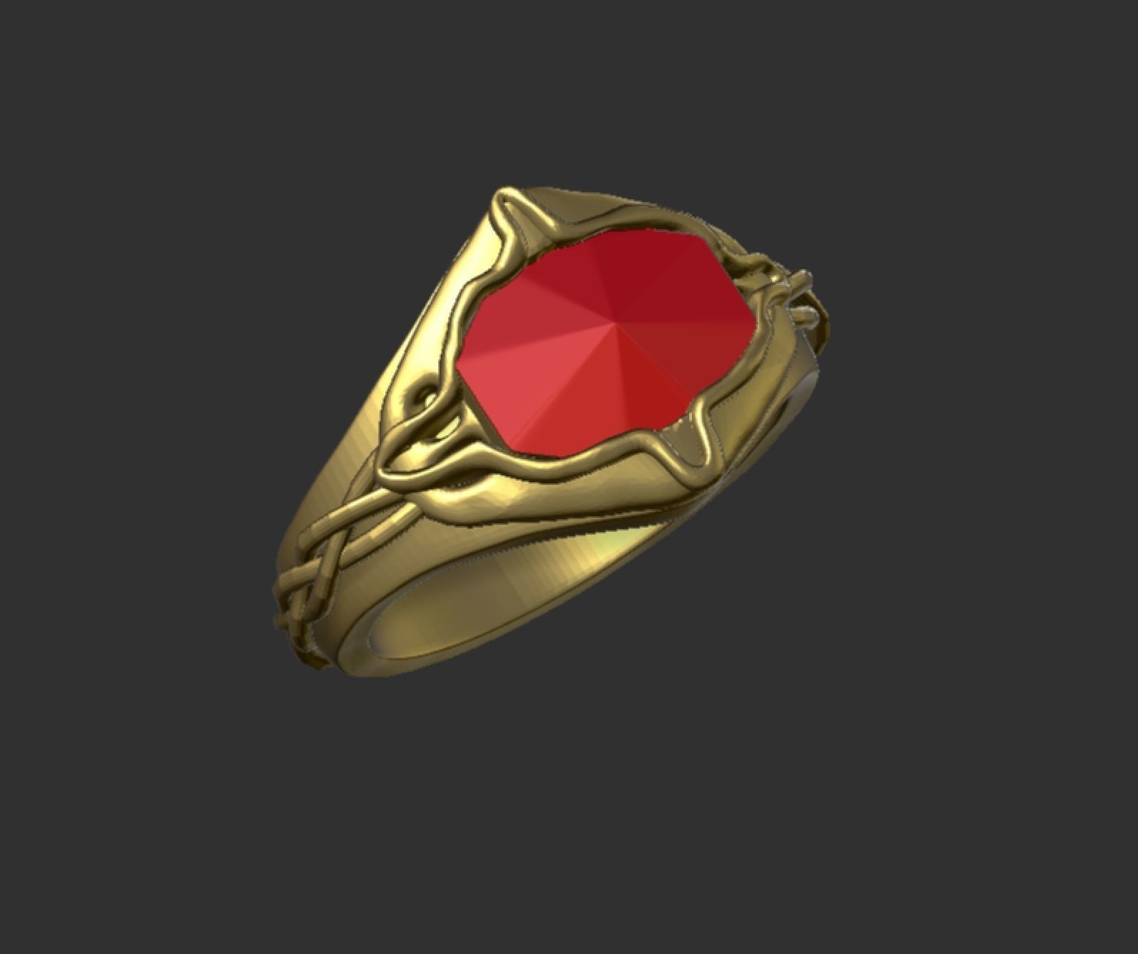 The Lord of the Rings Narya ring of fire gold 3D model 3D printable ...