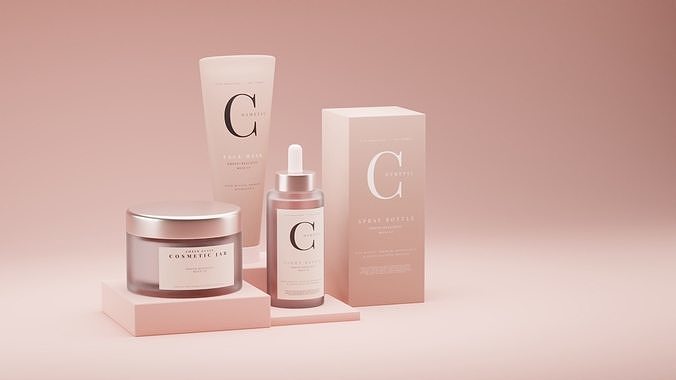 Skincare set mockup free 3D model | CGTrader