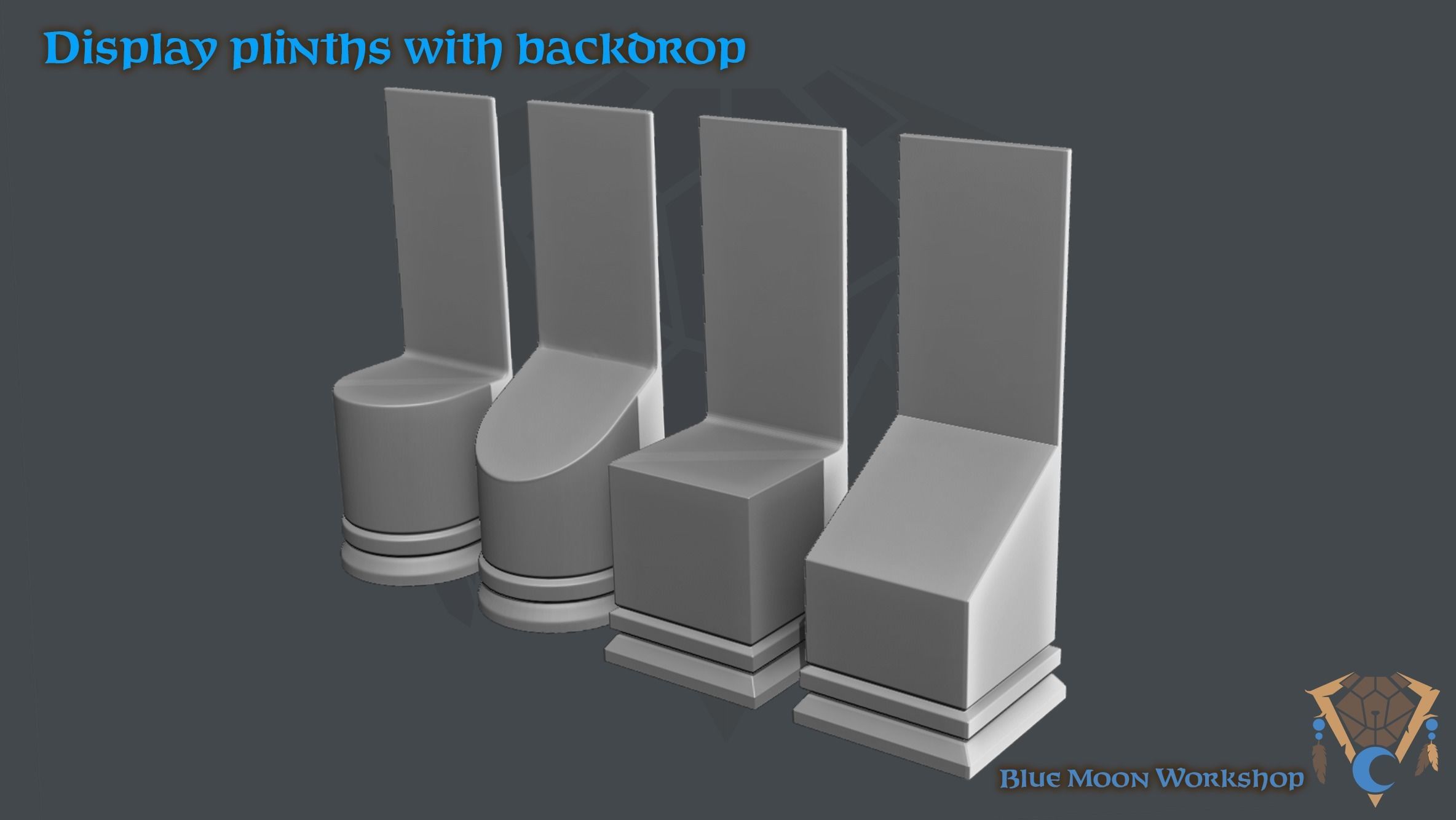 DISPLAY PLINTHS WITH BACKDROP 3D model 3D printable | CGTrader