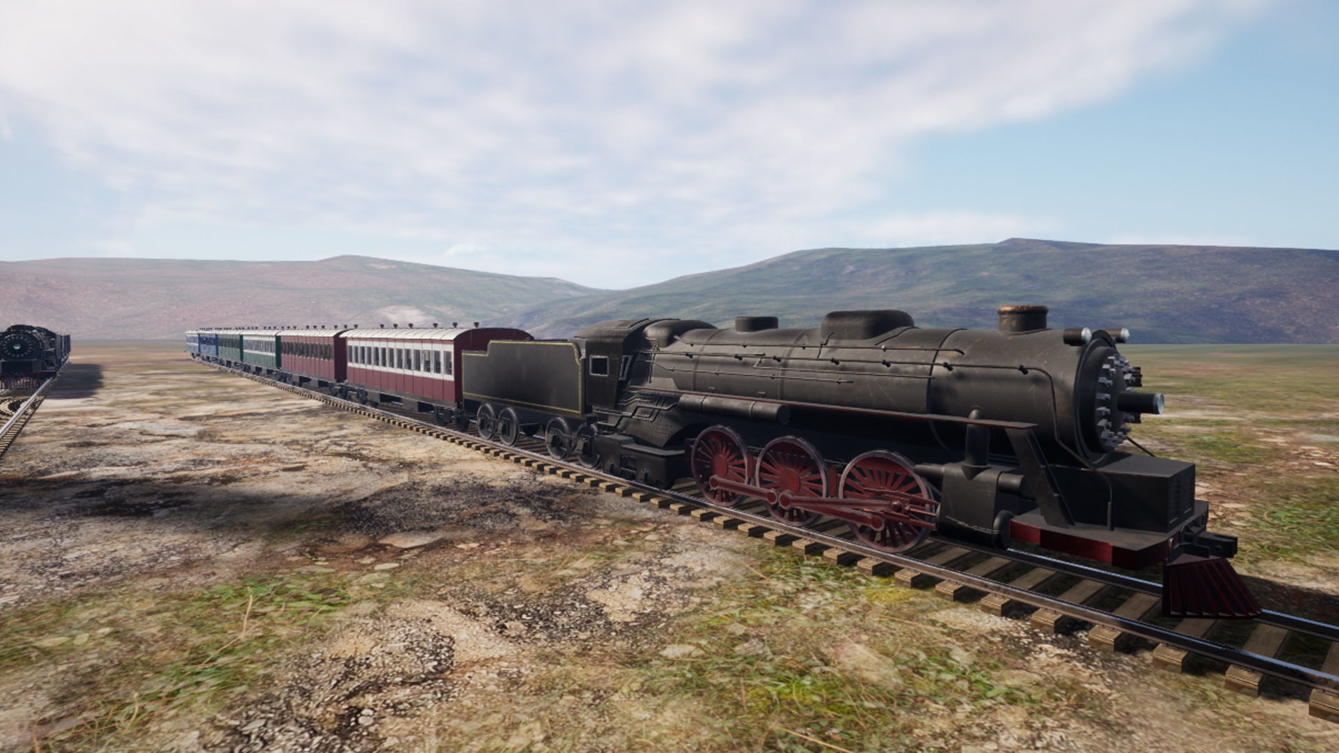 3D model locomotive animation passenger car with interior VR / AR / low ...