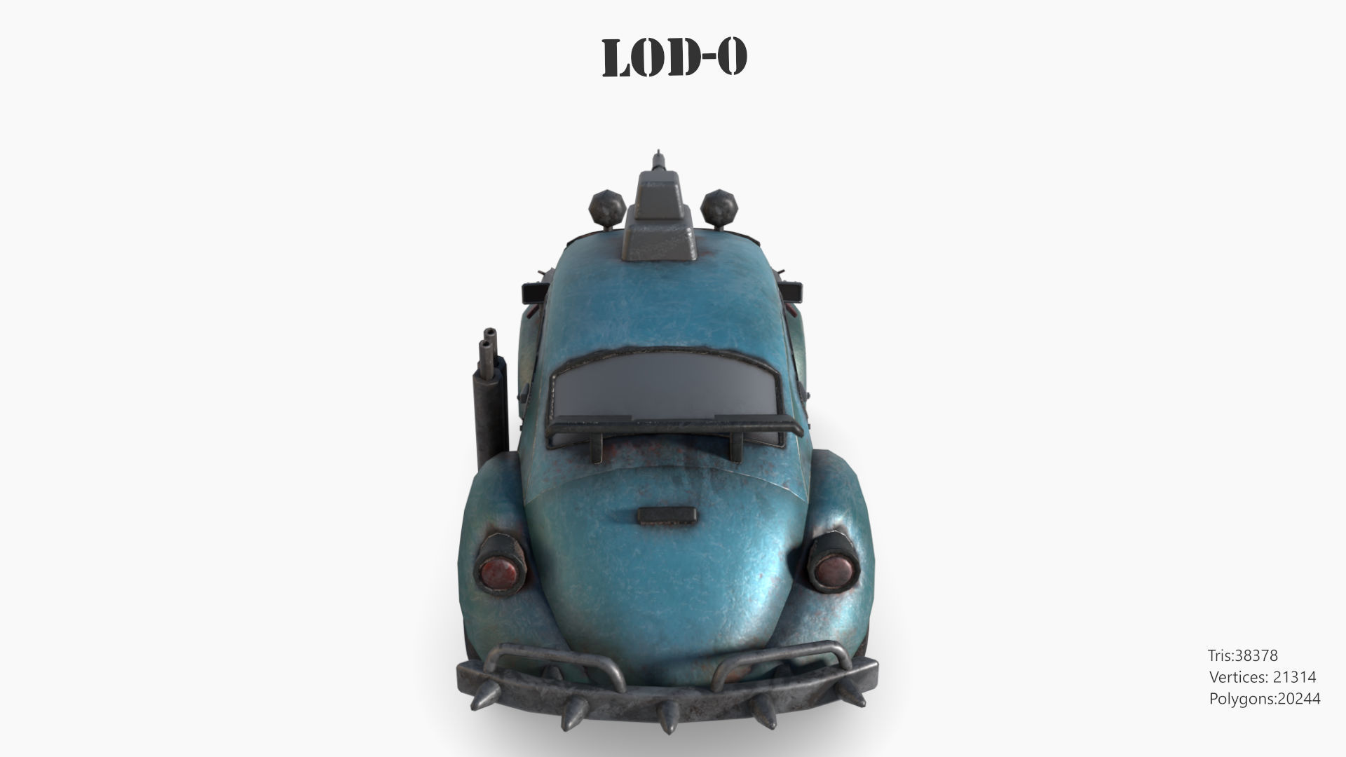 3D model Post Apocalyptic Volkswagen Beetle Low-poly War Car Game Asset ...
