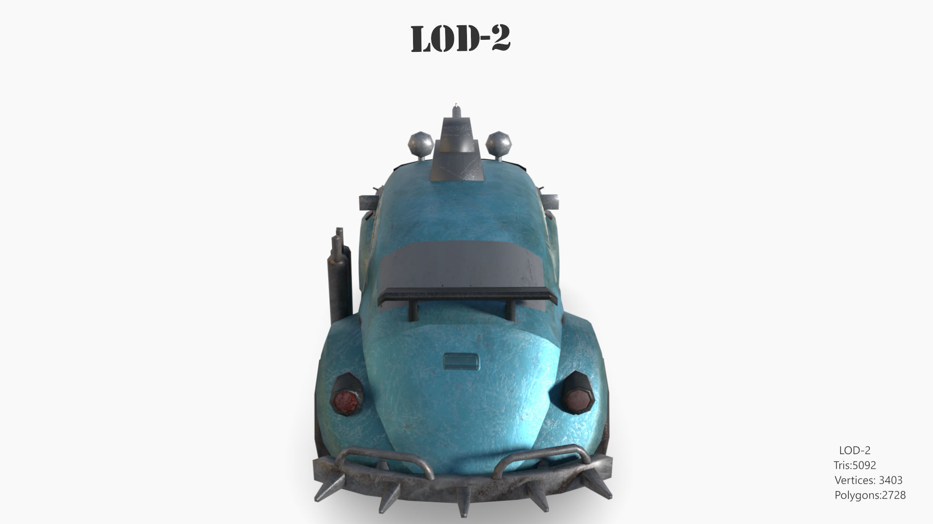 3D model Post Apocalyptic Volkswagen Beetle Low-poly War Car Game Asset ...