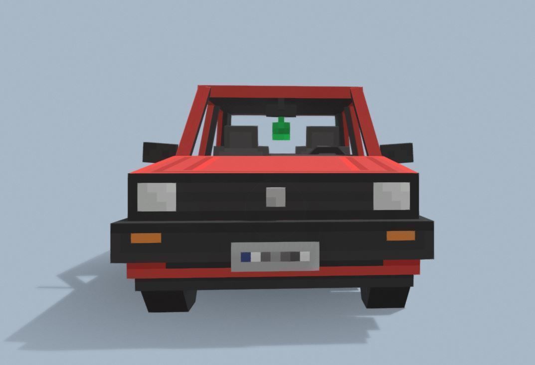 3D model Volkswagen Golf Mk2 - Minecraft Car VR / AR / low-poly | CGTrader