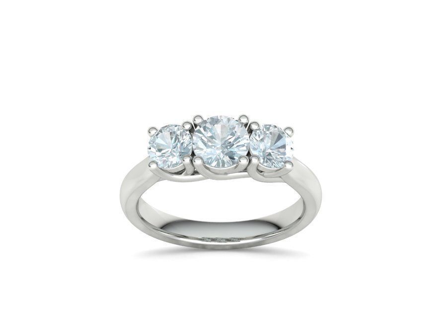 Trellis Three Stone Engagement Ring 6mm Main Stone 3dmodel 3D model 3D ...