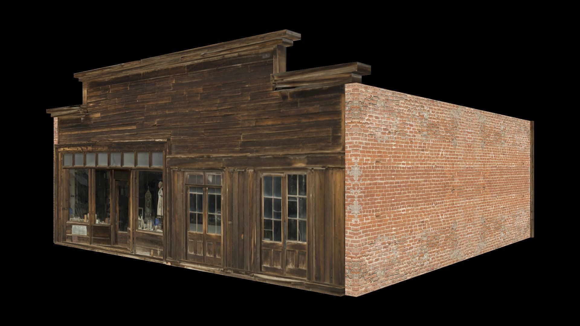 3D model Western Store Building Low Poly VR / AR / low-poly | CGTrader