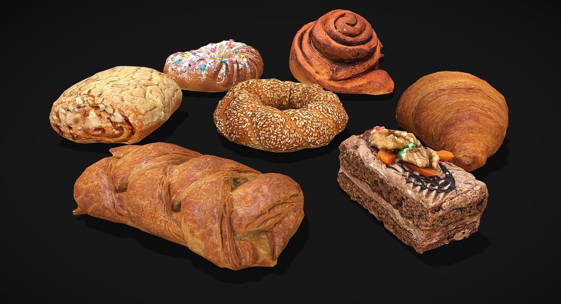 3D model Sweets Group - 7 Photoscaned sweets VR / AR / low-poly | CGTrader