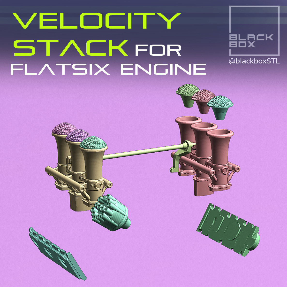Velocity Stack for Flat six ENGINE 1-24th 3D model 3D printable | CGTrader