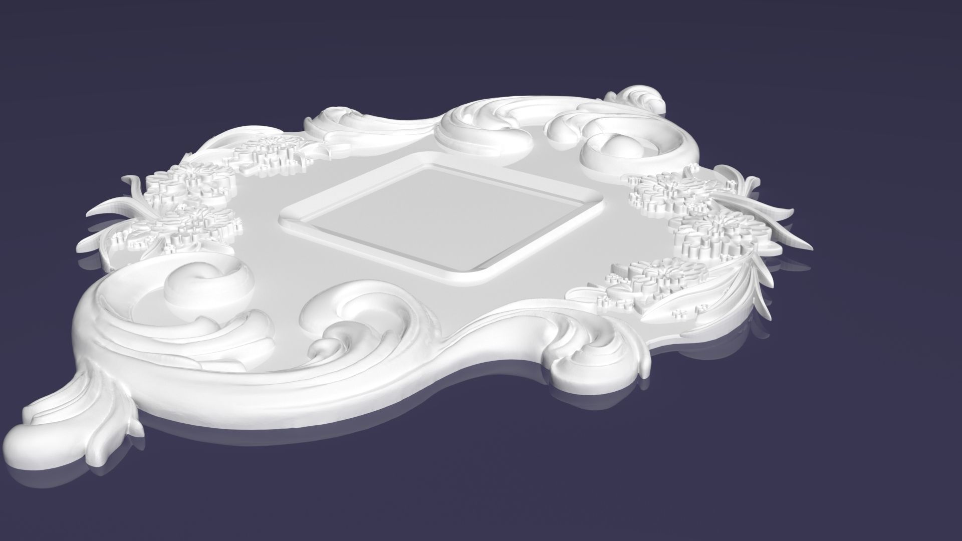 Ornate Engraving Frame 3D model 3D printable | CGTrader