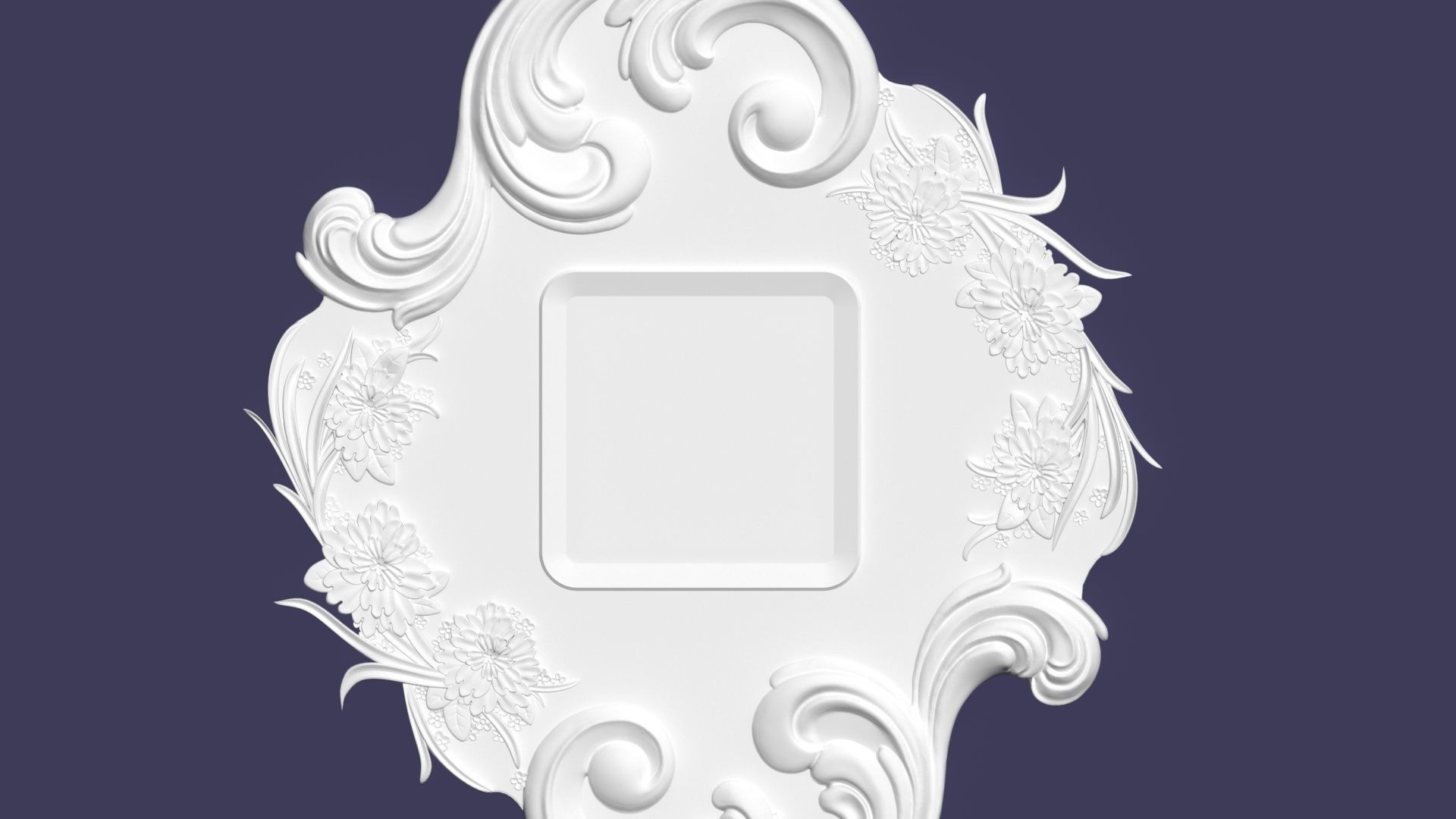 Ornate Engraving Frame 3D model 3D printable | CGTrader