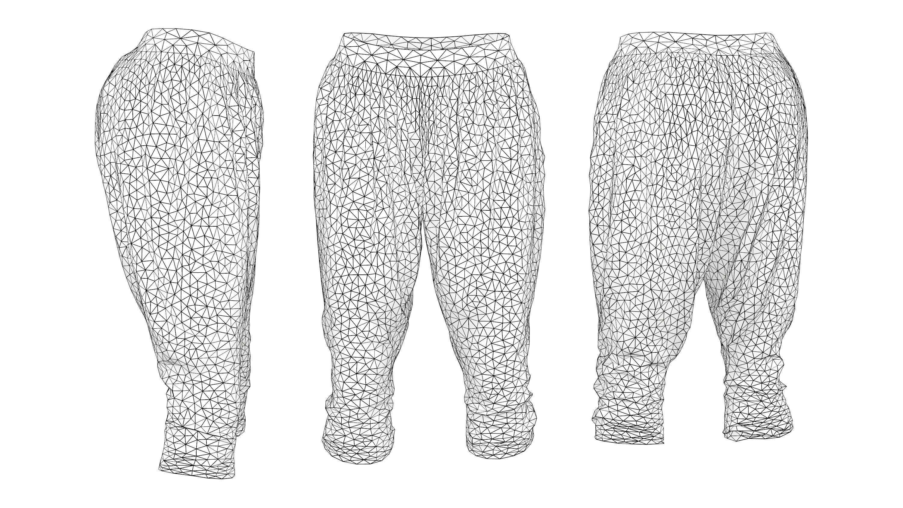 3D model Ladies Jersey Harem Capris VR / AR / low-poly | CGTrader