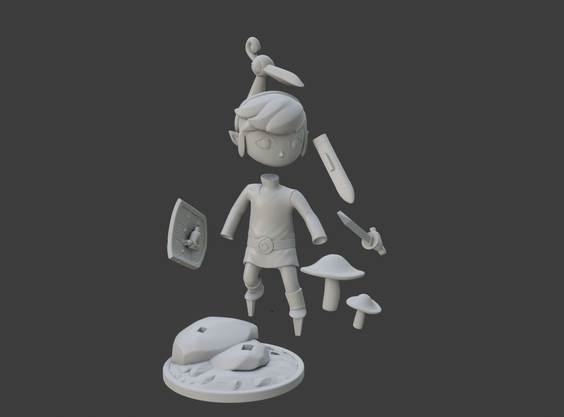 Minish Cap Toon Link - 3D PRINTABLE STATUE 3D model 3D printable | CGTrader