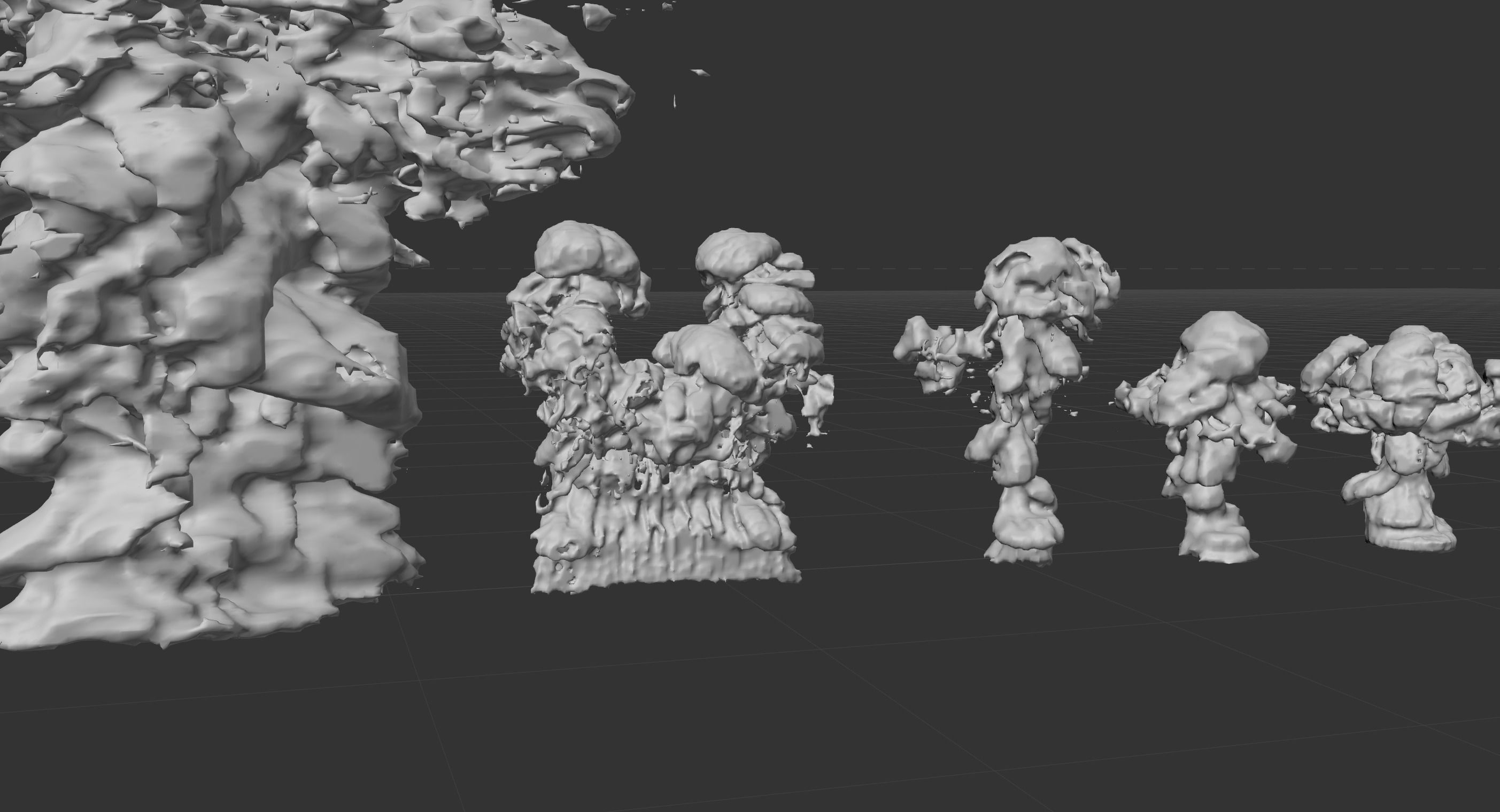 set of smoky fire explosion models 3D model | CGTrader