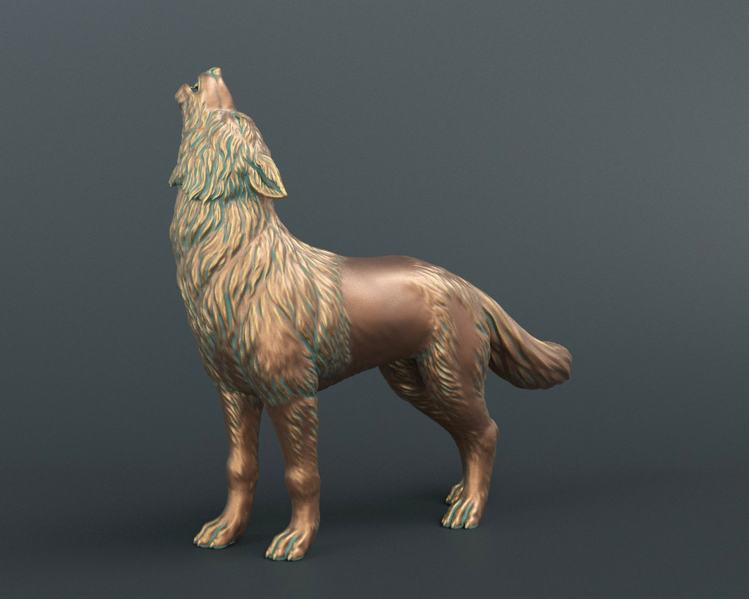 Howl Wolf 3D model 3D printable | CGTrader