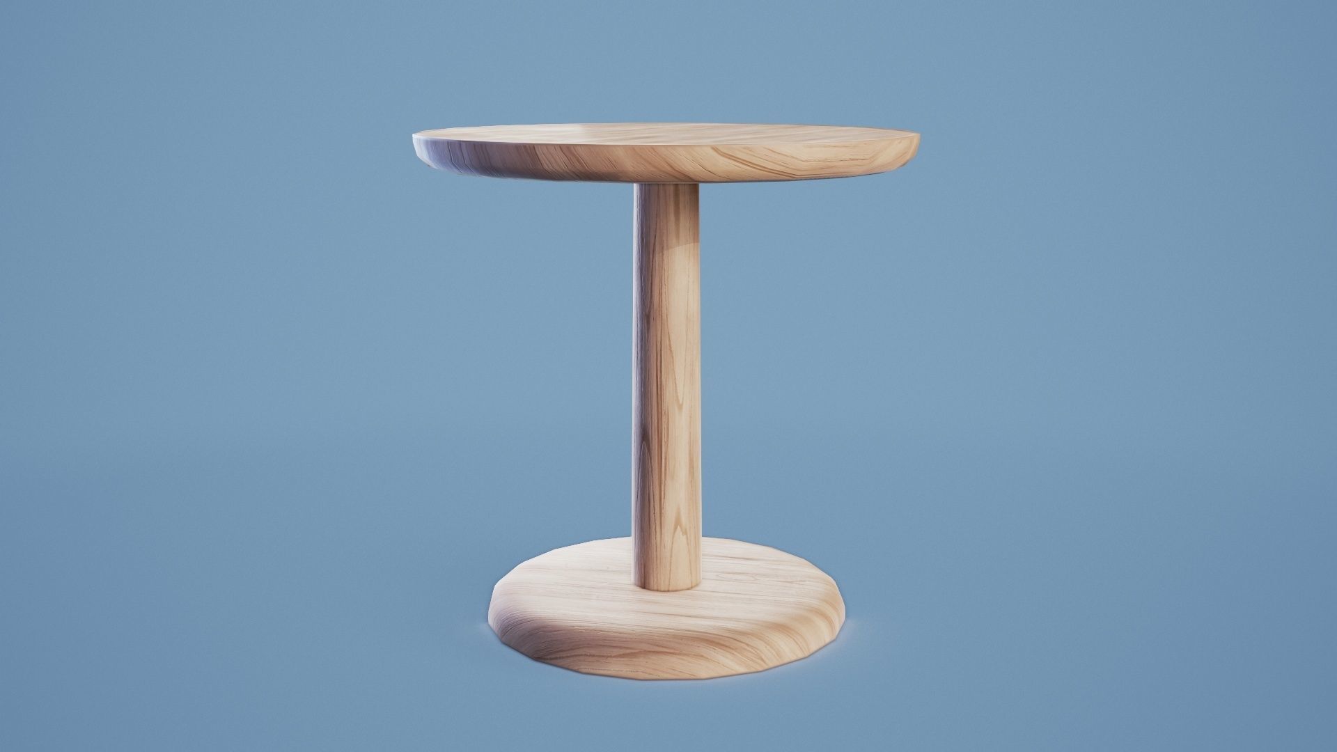 3D model Rounded Table 001 - Light Wood VR / AR / low-poly | CGTrader