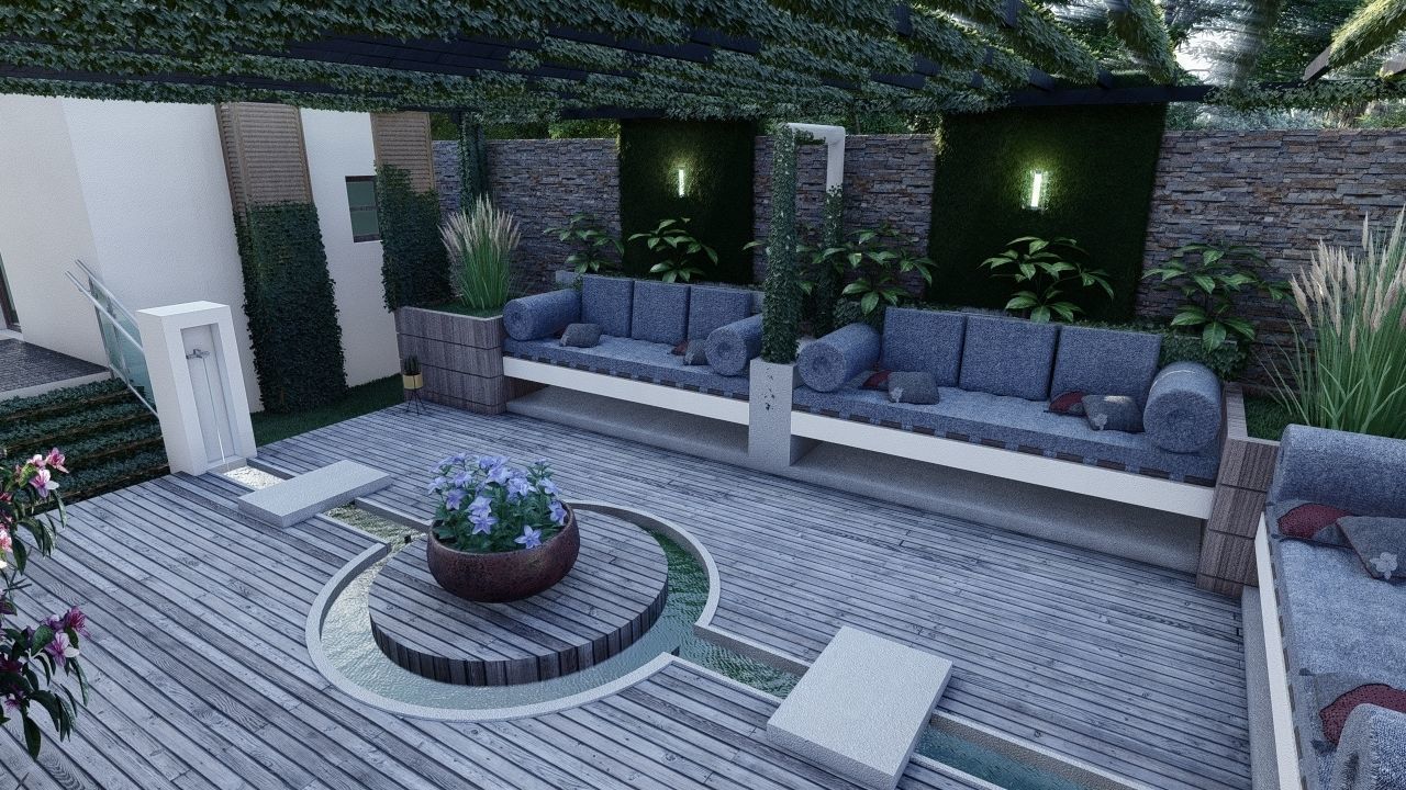 3D model Blender Eevee Modern Mansion Low-poly 3D model VR / AR / low ...