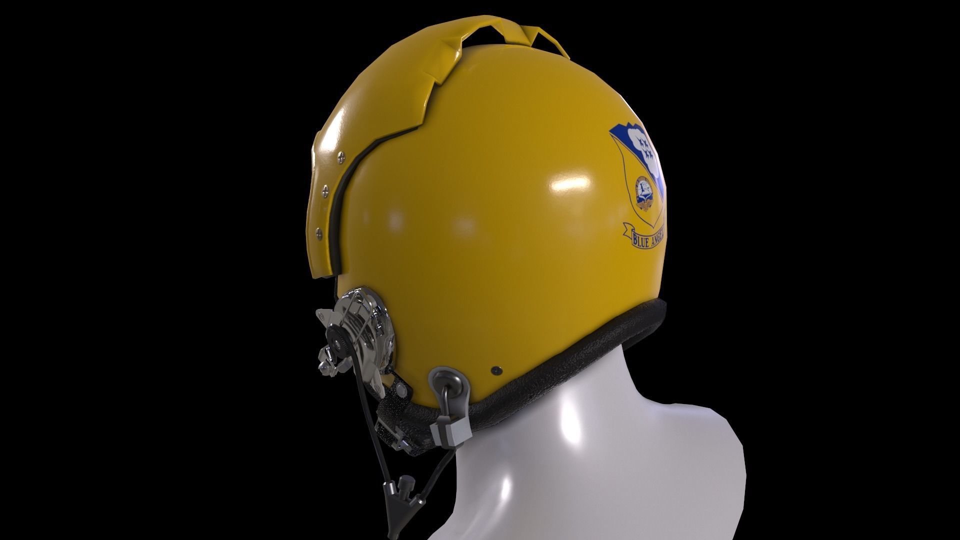 3D model Fighter pilot helmet HGU-33 with MBU-12 oxygen mask VR / AR ...