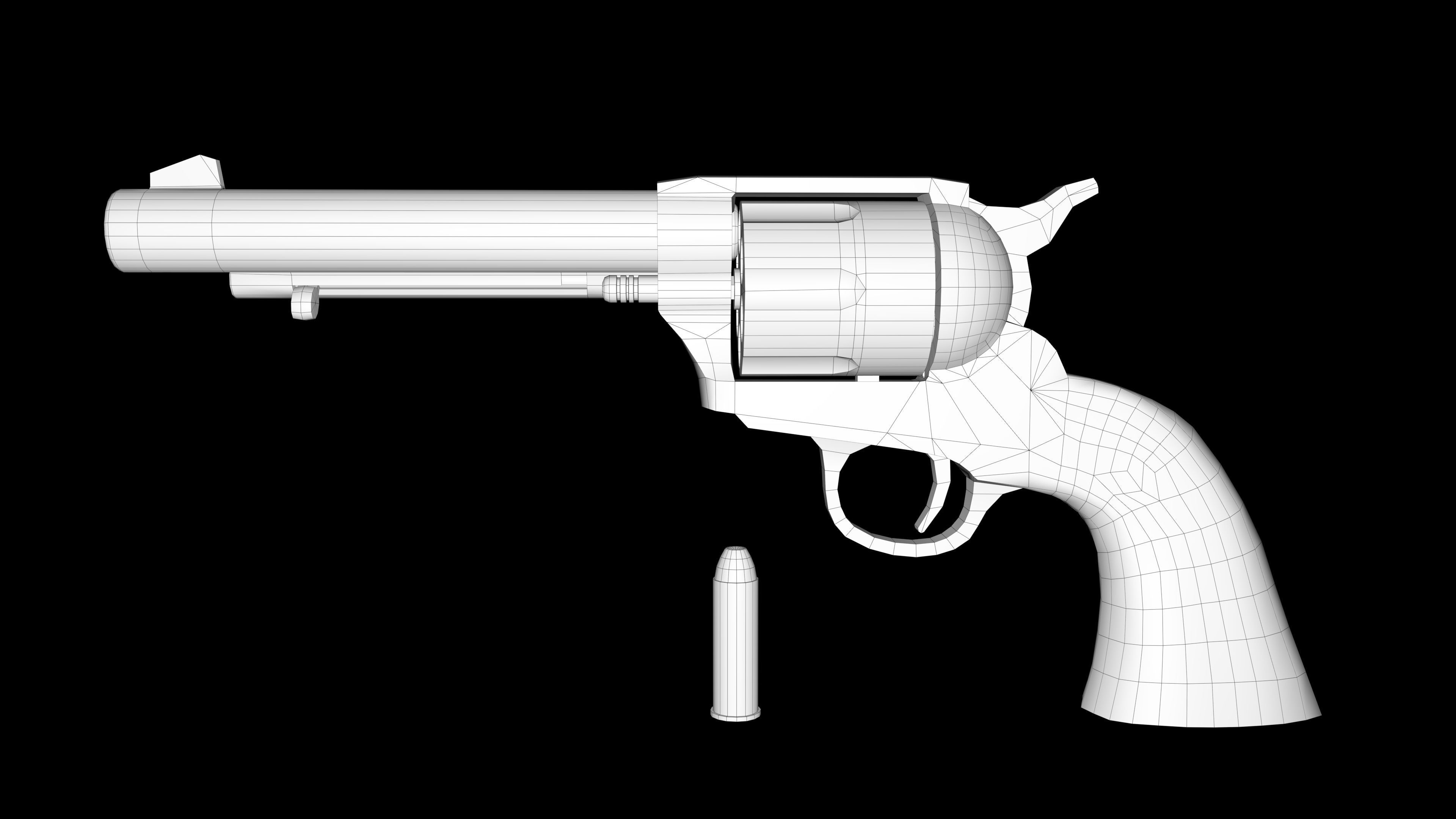 3D model Colt Single Action Army 1873 Peacemaker VR / AR / low-poly ...