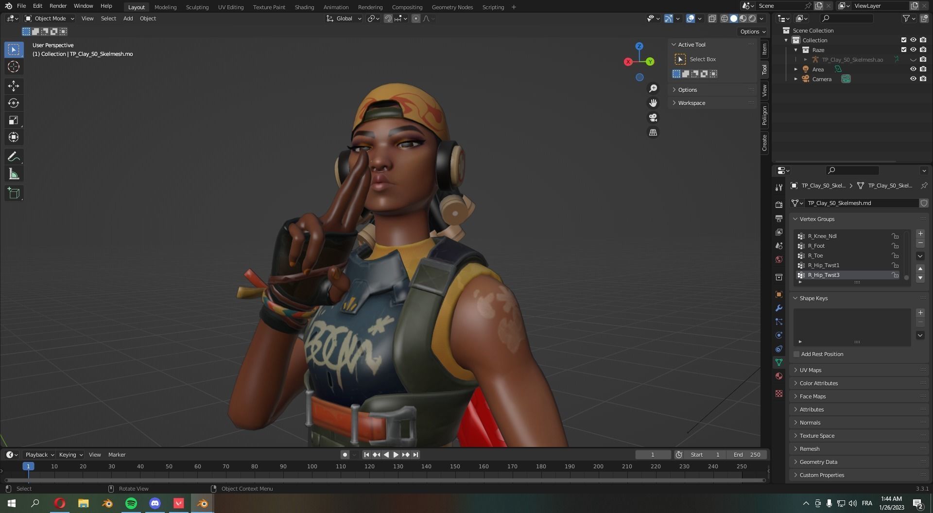 3d valorant raze pose 3D model rigged | CGTrader